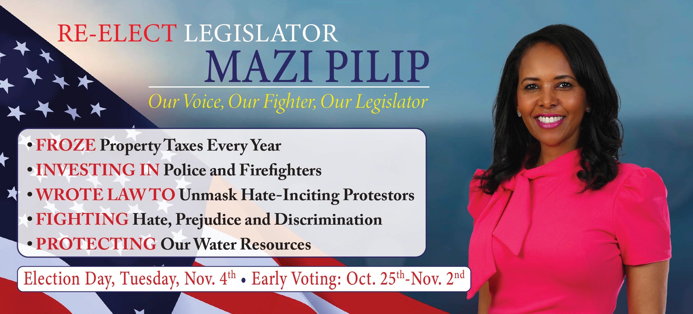 Mazi Melesa Pilip for County Legislator